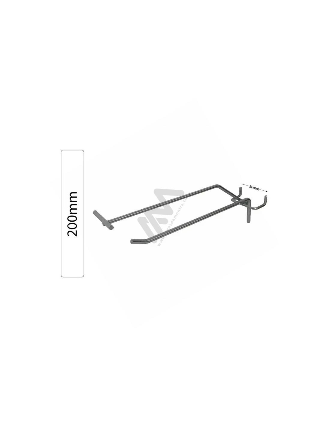 Chromed hook for perforated Panel 200mm