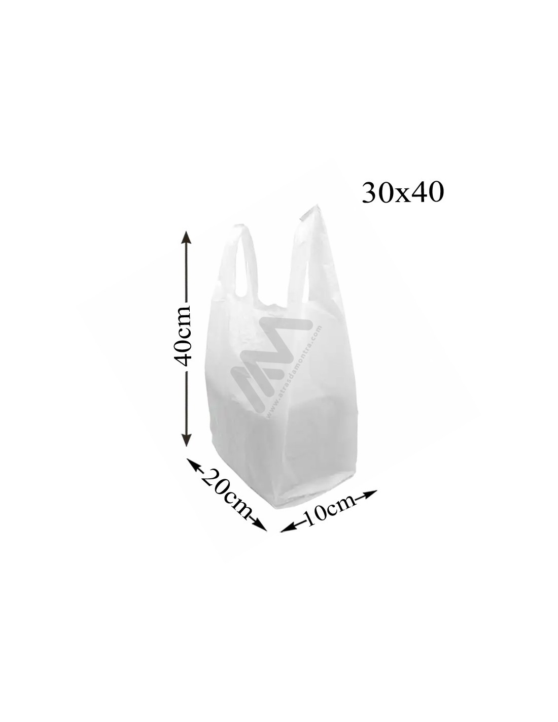 Sacos Plástico Alça Branco 30x40 c/ 55 microns