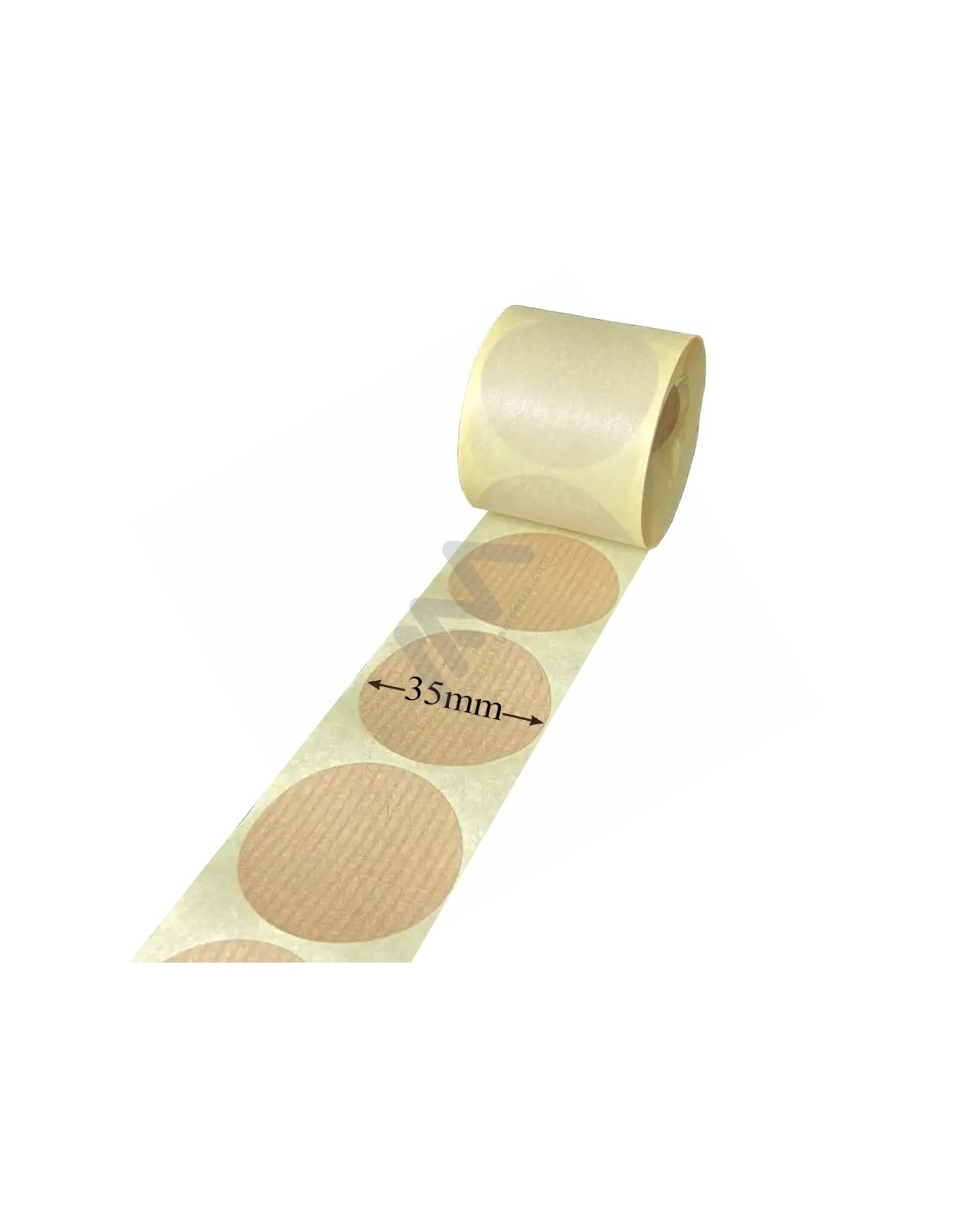 Roll with 200 Kraft Sticker Labels Ø 35mm