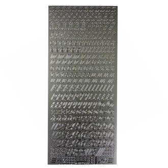 Laser Labels Sheet BLISTER "Letters and Numbers" Italic Silver