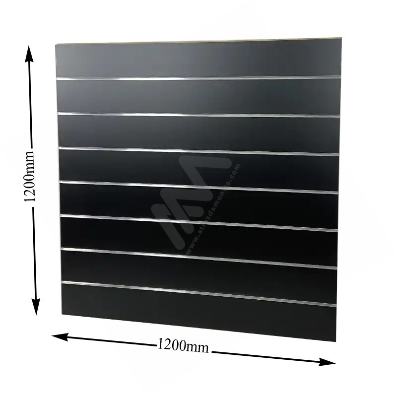 Slatwall Panel R150 Black 1200x1200x19mm | Organization and Efficiency