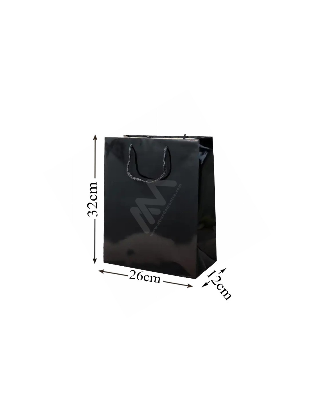 210 g/m² Black Rope Handle Paper Bags 26x32x12