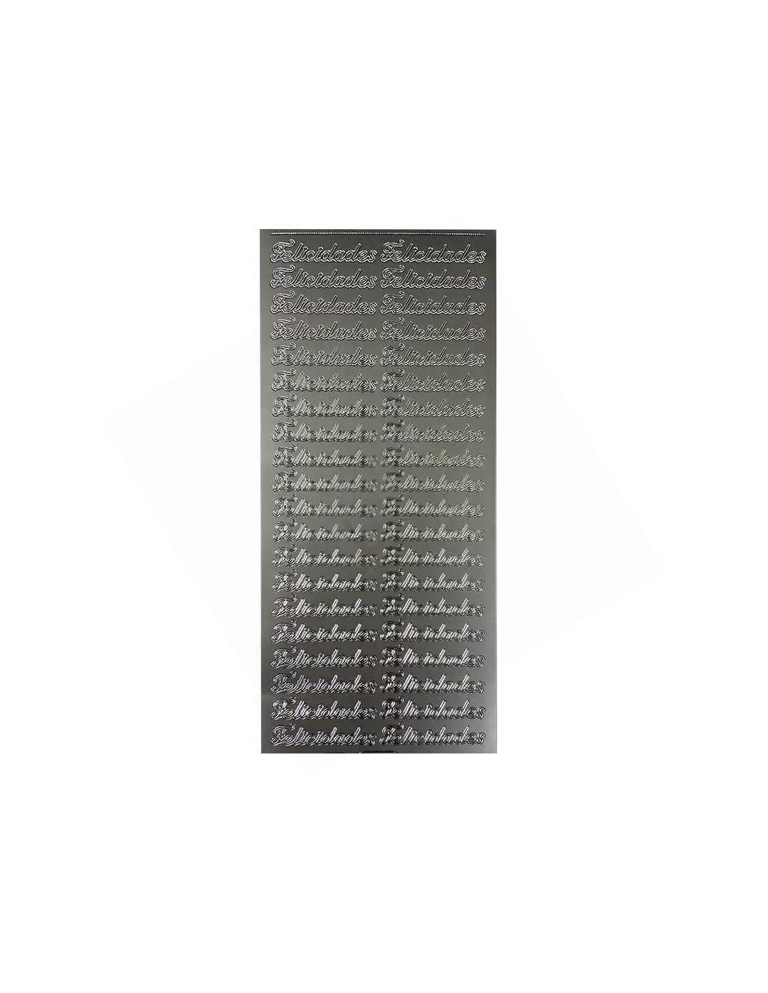 Laser Labels Sheet BLISTER "Felicidades" Silver