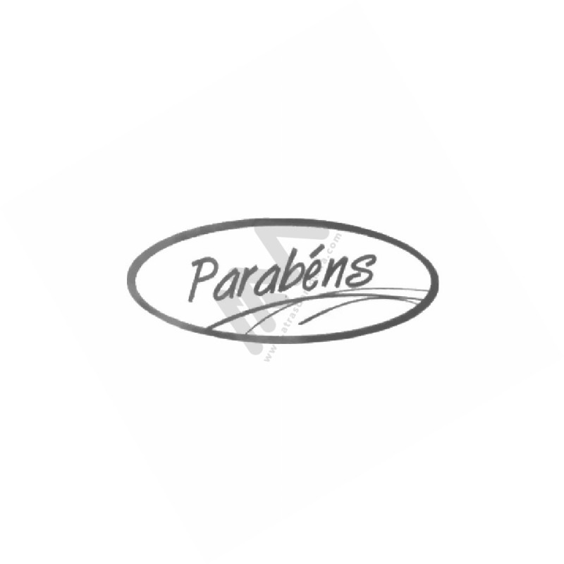 Roll with 200 Sticker Labels "Parabéns" - Silver